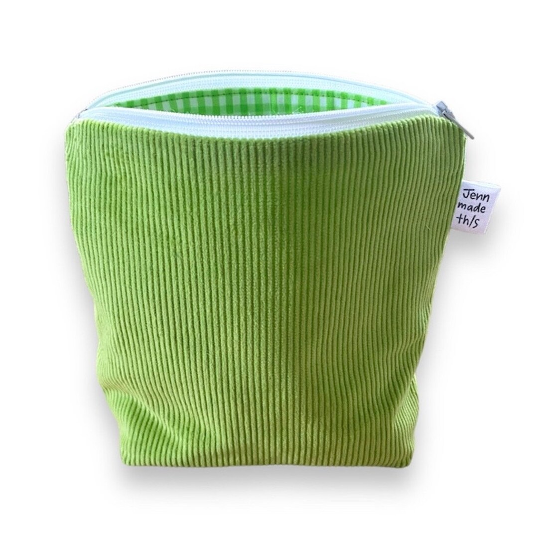 Square Corduroy Zipper Pouch, Square Box Bottom Pouch, Zipper Bag ...