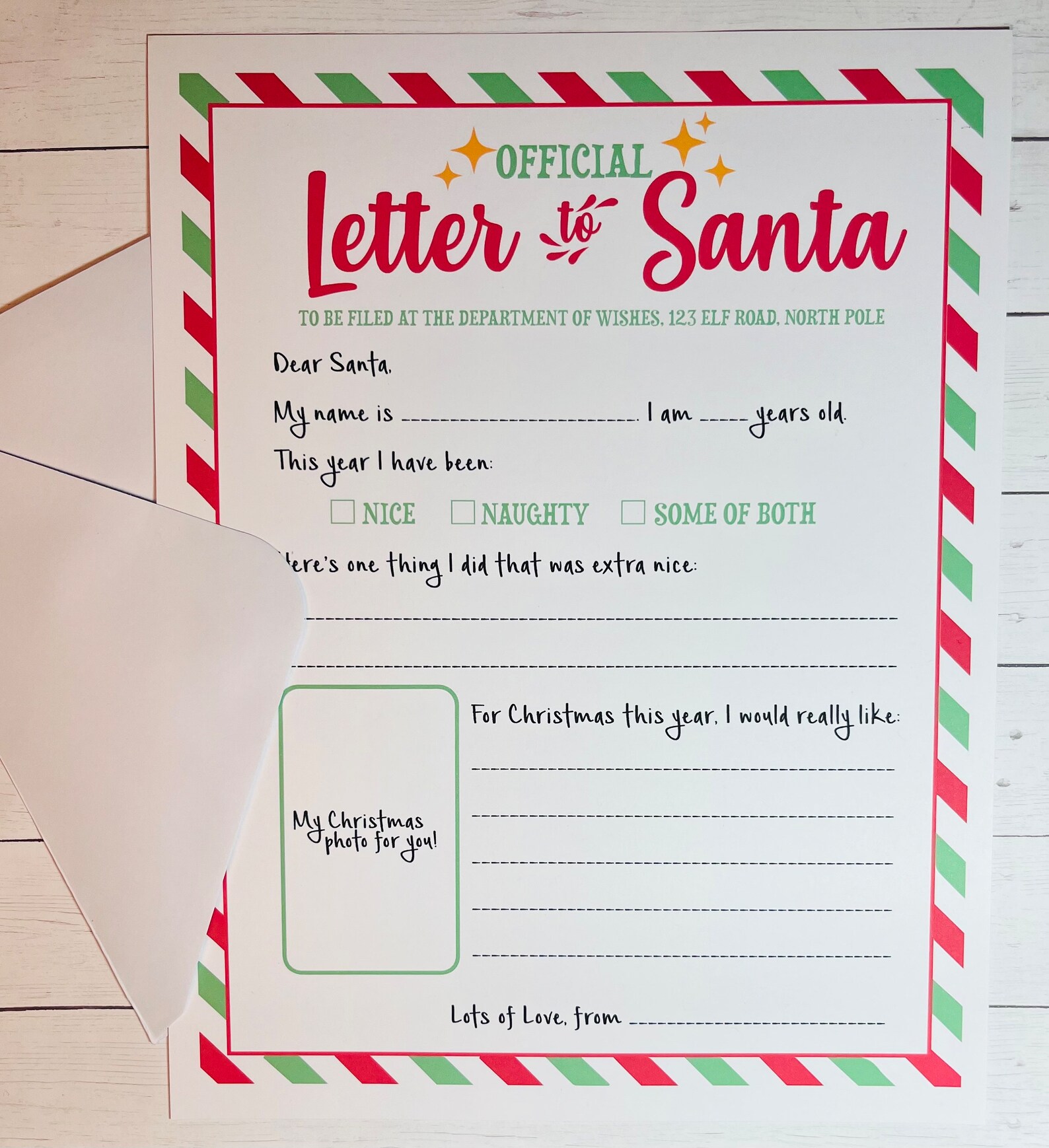 Santa Stationary Letters to and From Santa and Nice List Certificate - Etsy