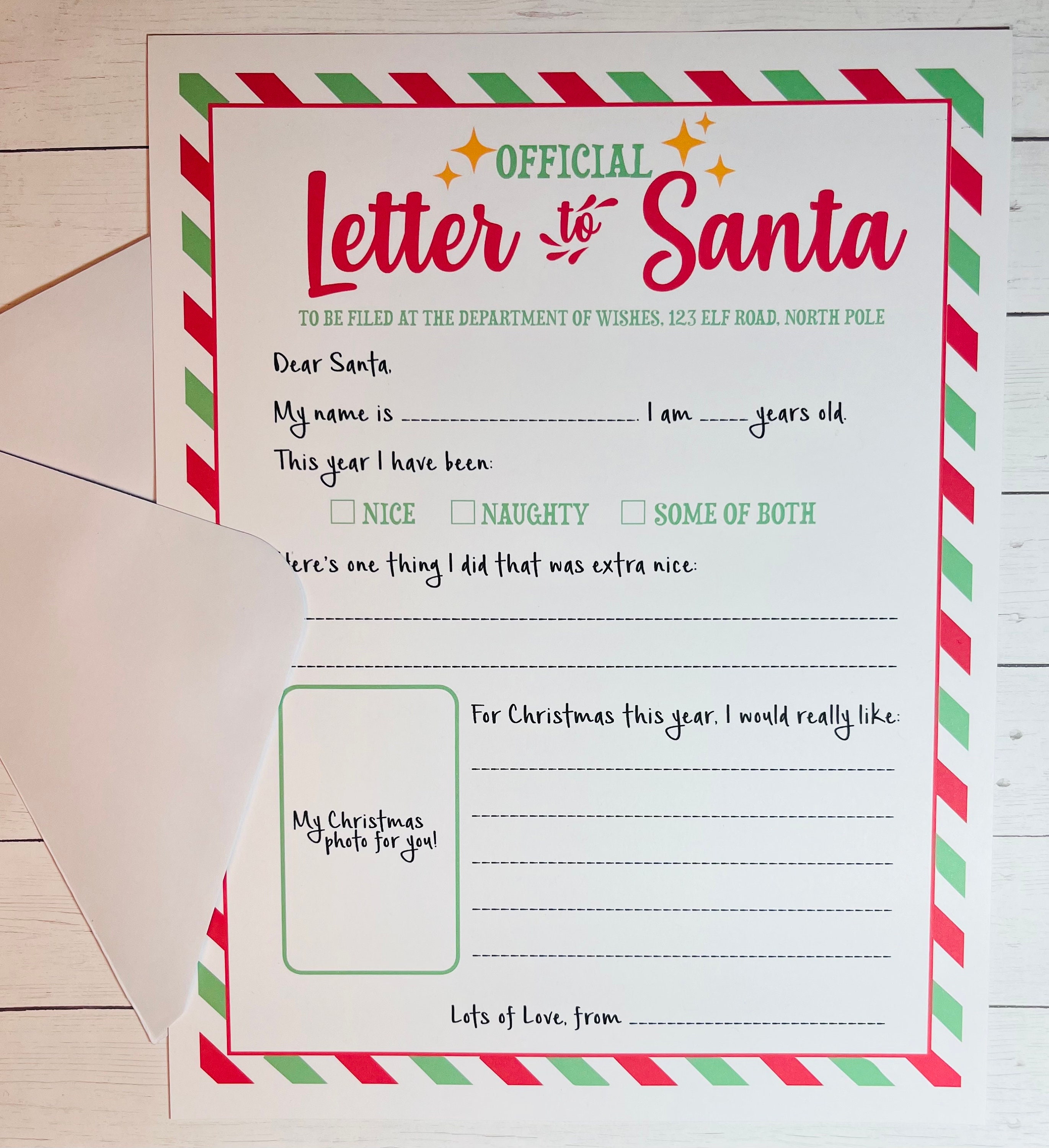 Santa Stationary Letters to and From Santa and Nice List Certificate - Etsy