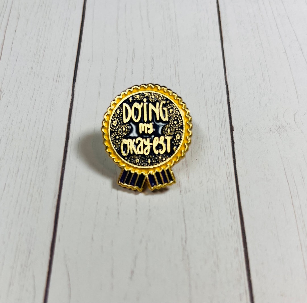 Meredith Fern Illustration Original Enamel Reward Ribbon Pin - 1 Inch ...