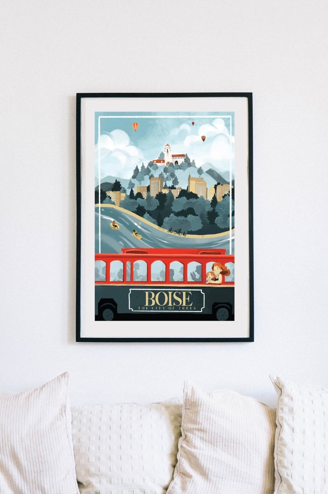 City of Trees Boise Idaho Travel Poster Print - Giclee on Archival ...