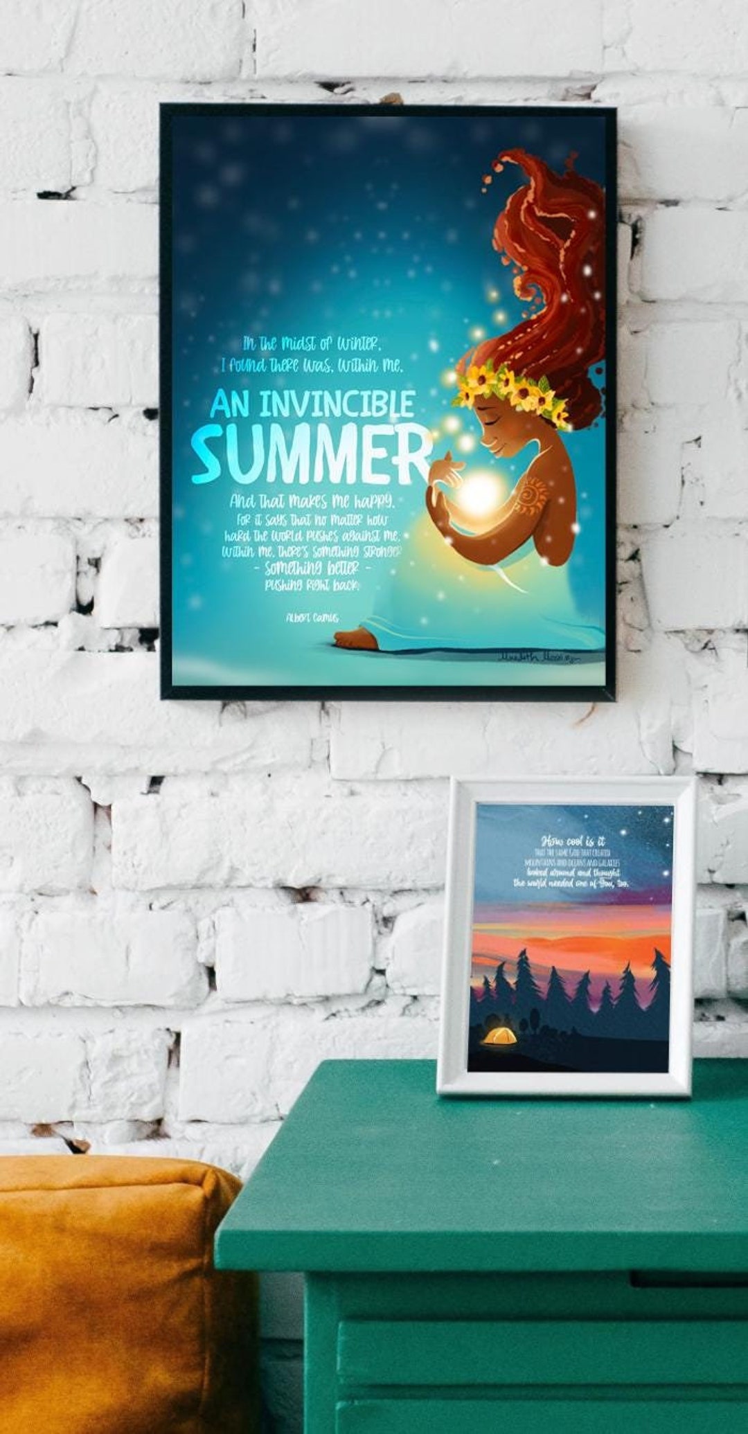 Invincible Summer Giclee Print or Canvas - Albert Camus Quote Wall Art ...