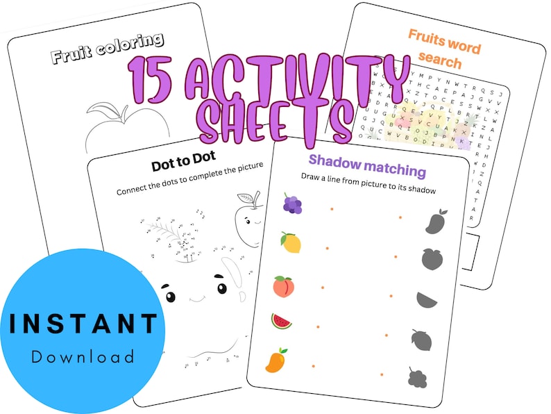 Activity Sheet Kid Creative Printable Downloadable Word Search - Etsy