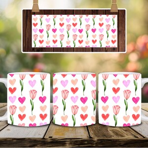 Bundle of Valentine’s Day Mug Wrap Digital Printable Download Beautiful ...