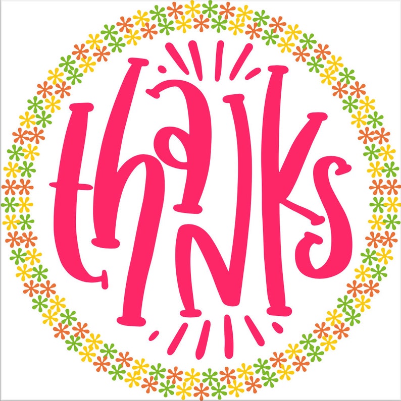 Thanks Circle Digital Printable Sticker Great Design for Any Thank You ...