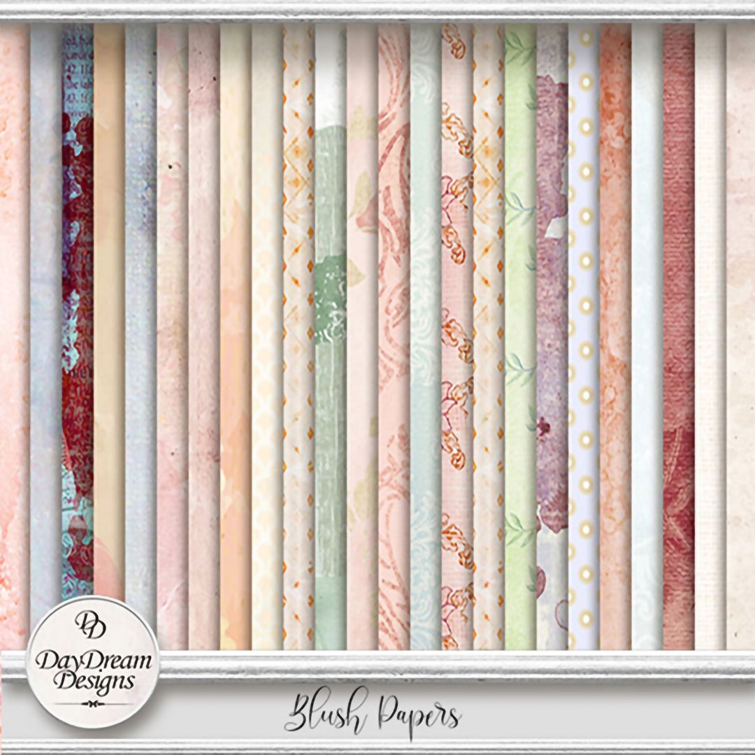 Blush Scrapbook Papers - Etsy