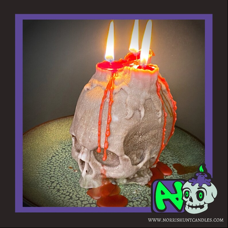 Bleeding skull on Books Candle Handmade Made to order Candles Home ...