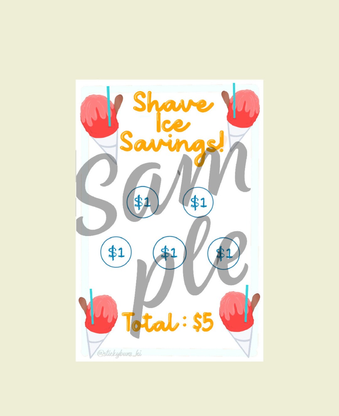 Saving Tracker Printable / A6 Standard Size ( Shave Ice Design ) Great ...