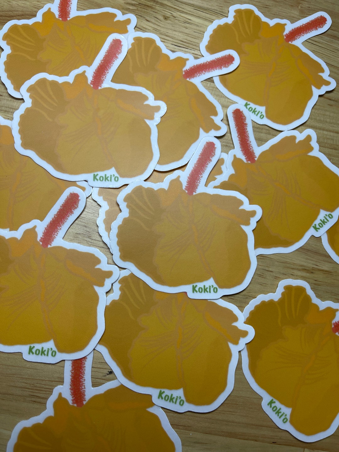 Koki’o (hibiscus - Clear Vinyl Die Cut Sticker) - Etsy
