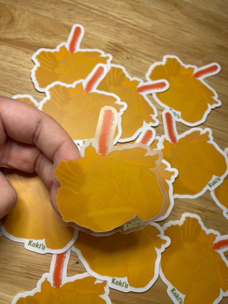 Kokio hibiscus Clear Vinyl Die Cut Sticker - Etsy