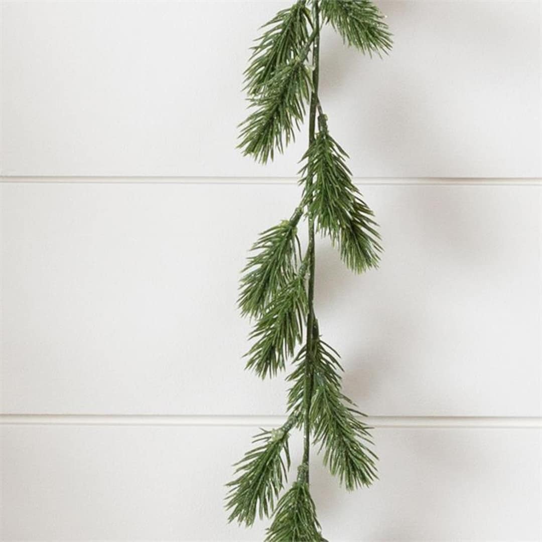 Frosted Evergreen Sprigs 71 Faux Garland - Etsy