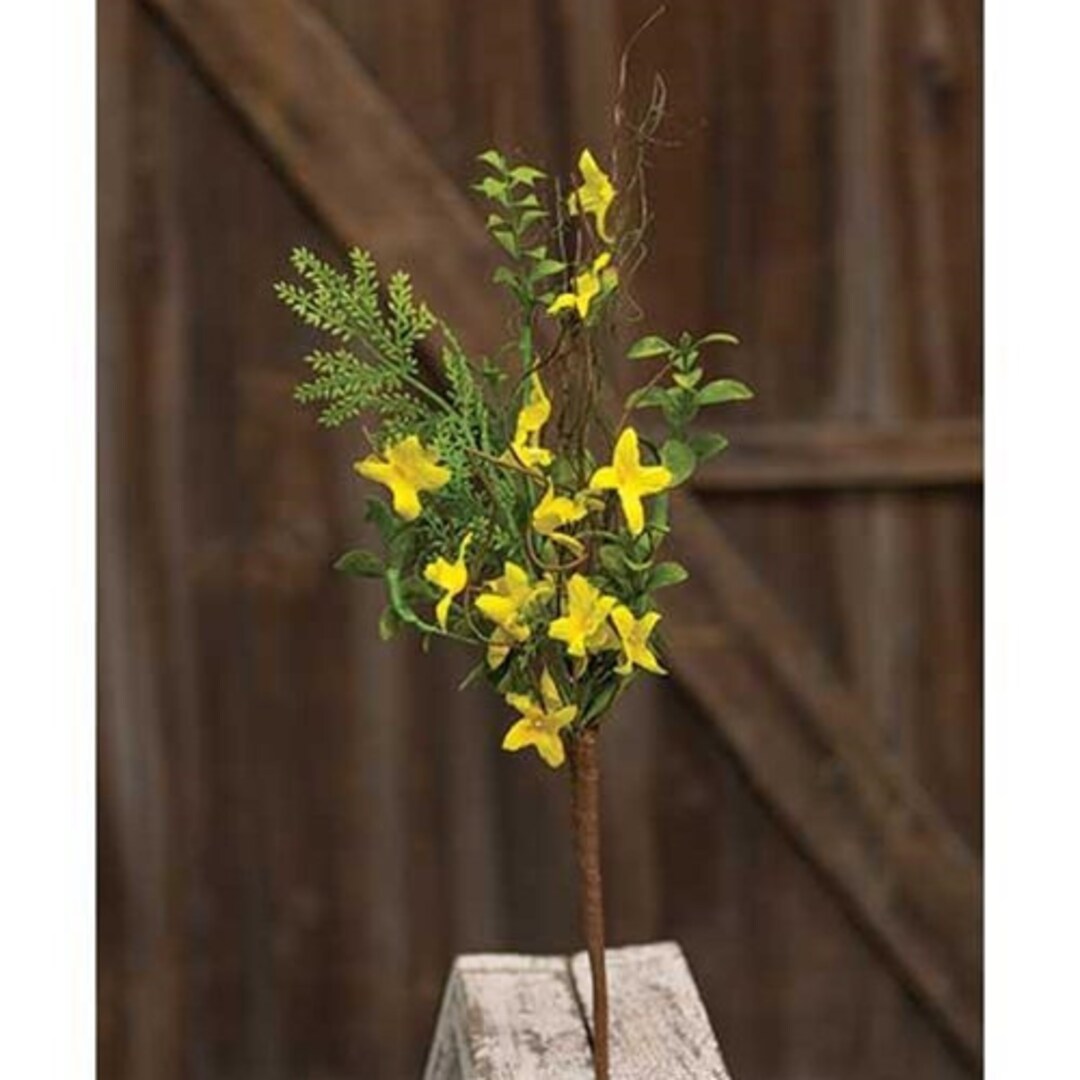 Yellow Forsythia Twiggy 17 Faux Pick - Etsy