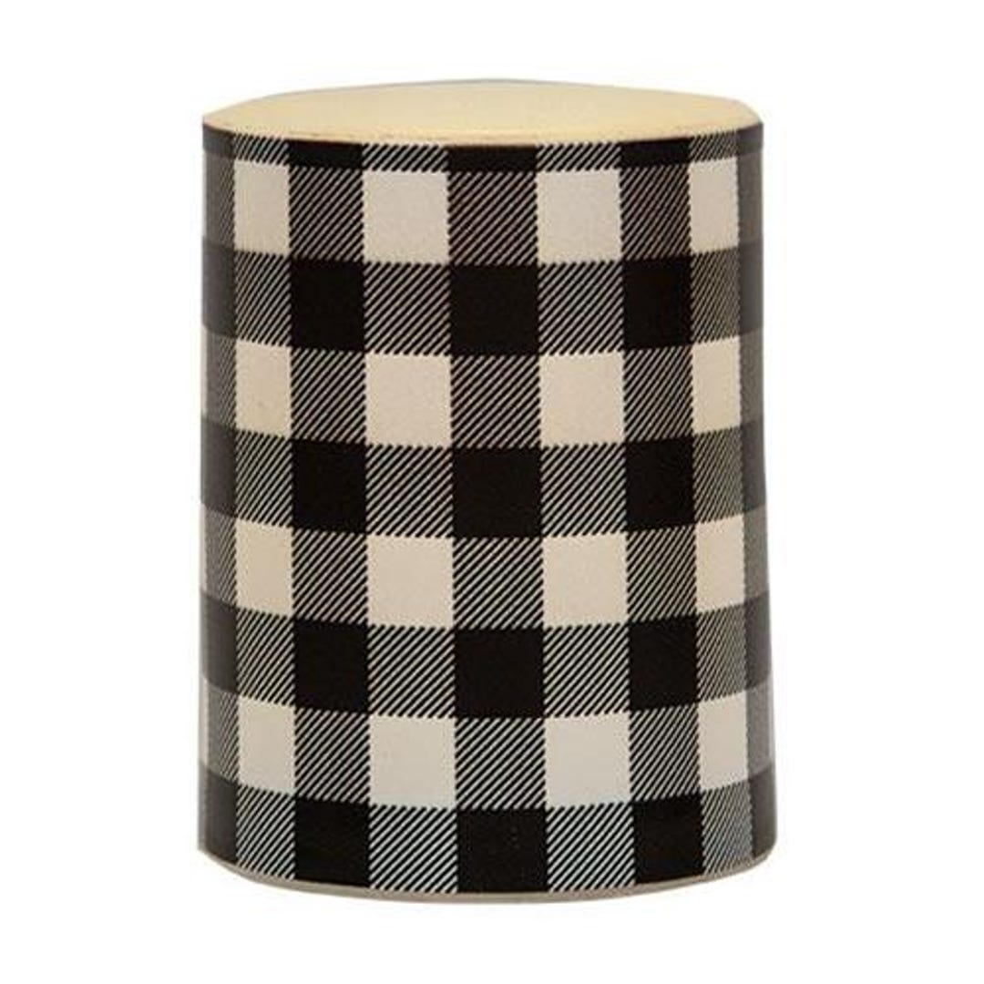 Black Buffalo Check Timer 4" Pillar Candle - Etsy