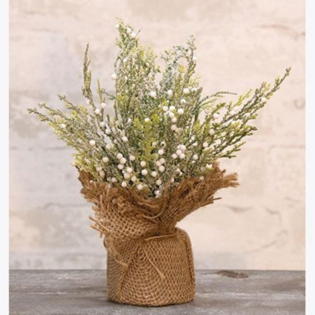 Frost Berry 9 Faux Tree With Burlap Wrapped Base - Etsy