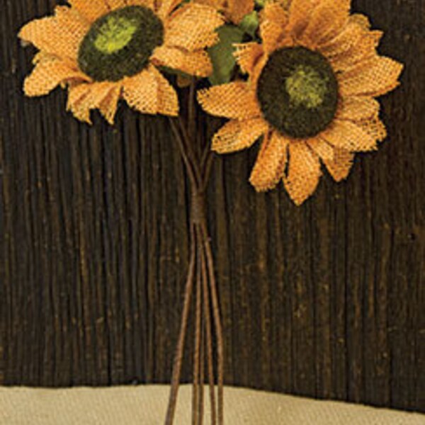 Burlap Sunflower - Etsy