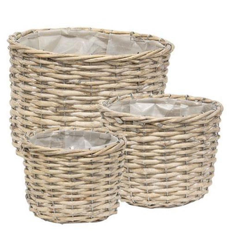 Tall Wicker Planter - Etsy