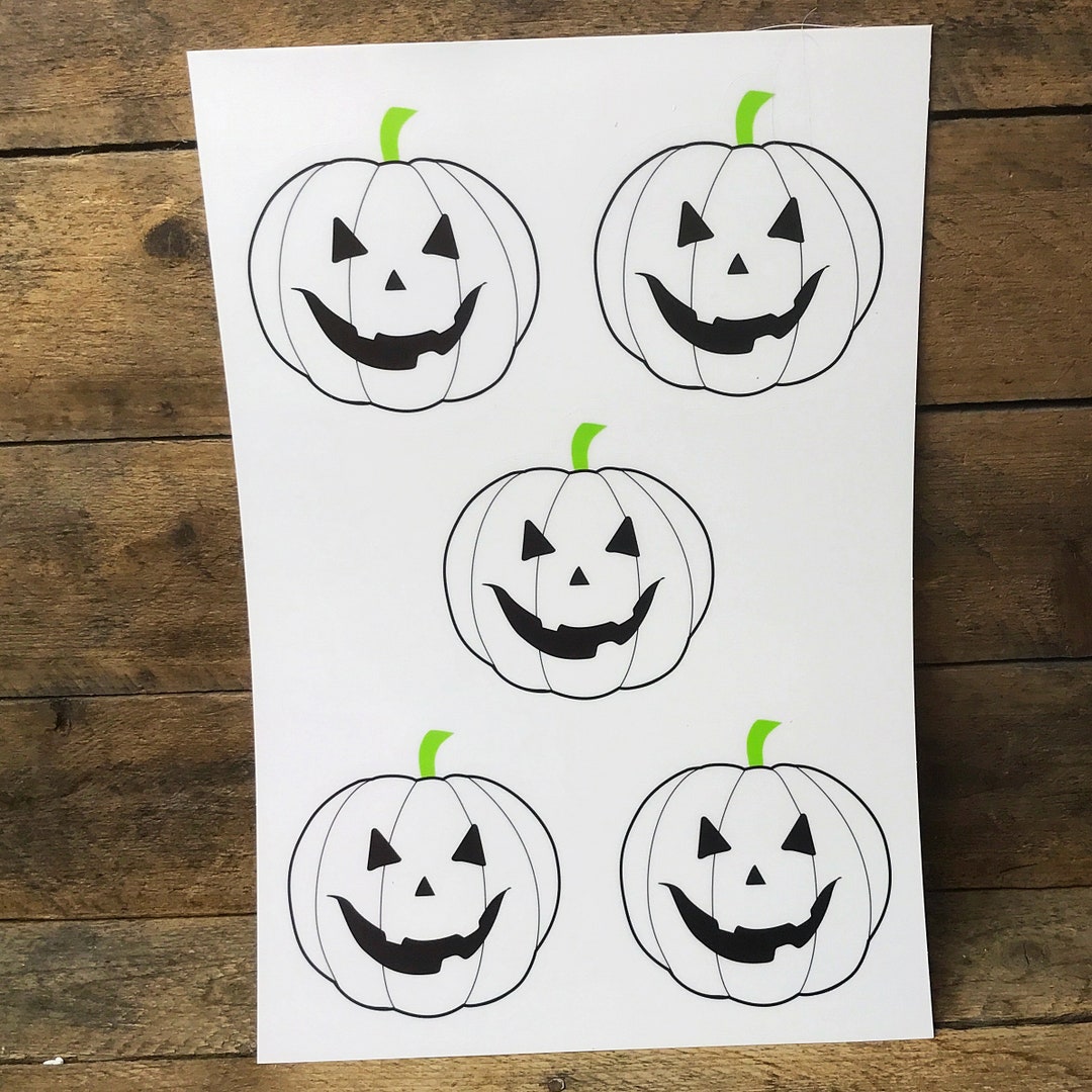 Sheet of 5 Jack-o-lantern Decal Stickers - Etsy