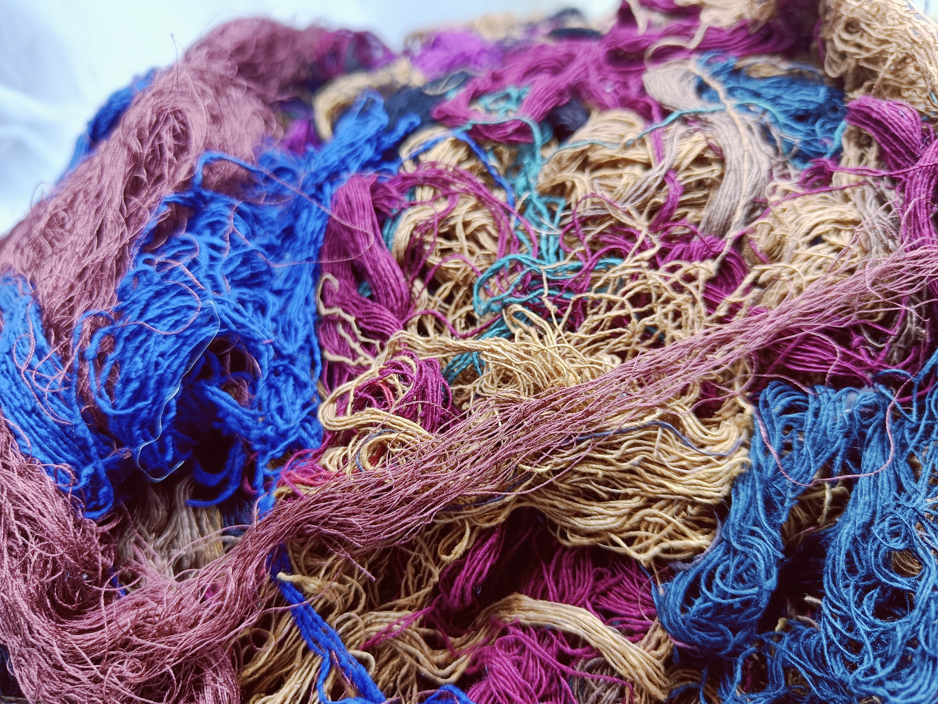 Noil Silk Hardwaste Fiber Deep Color Noil Silk Noil - Etsy