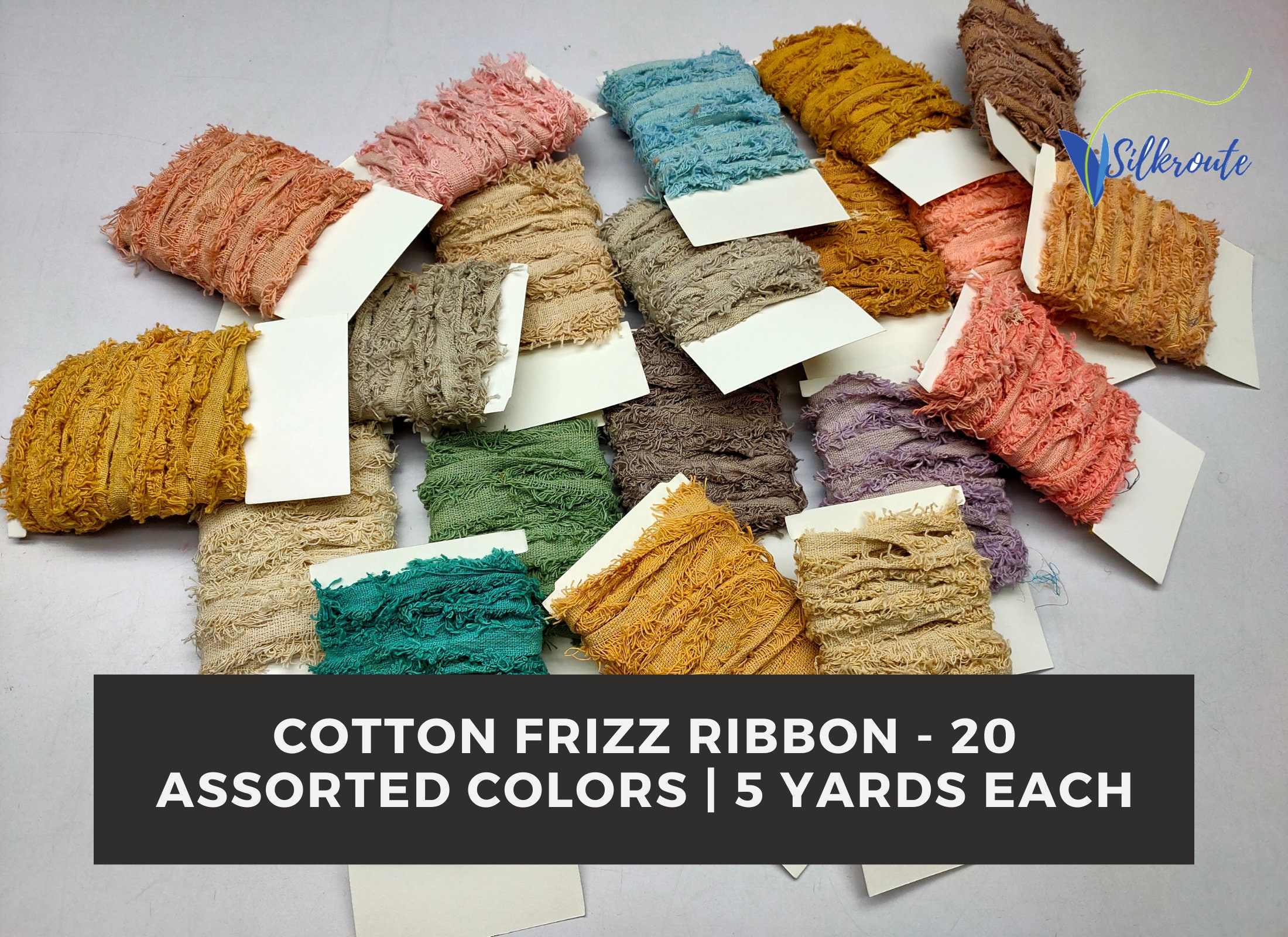 5 Yards Combo Recycle Cotton Frizz Ribbon Frizzy Ribbon | Etsy
