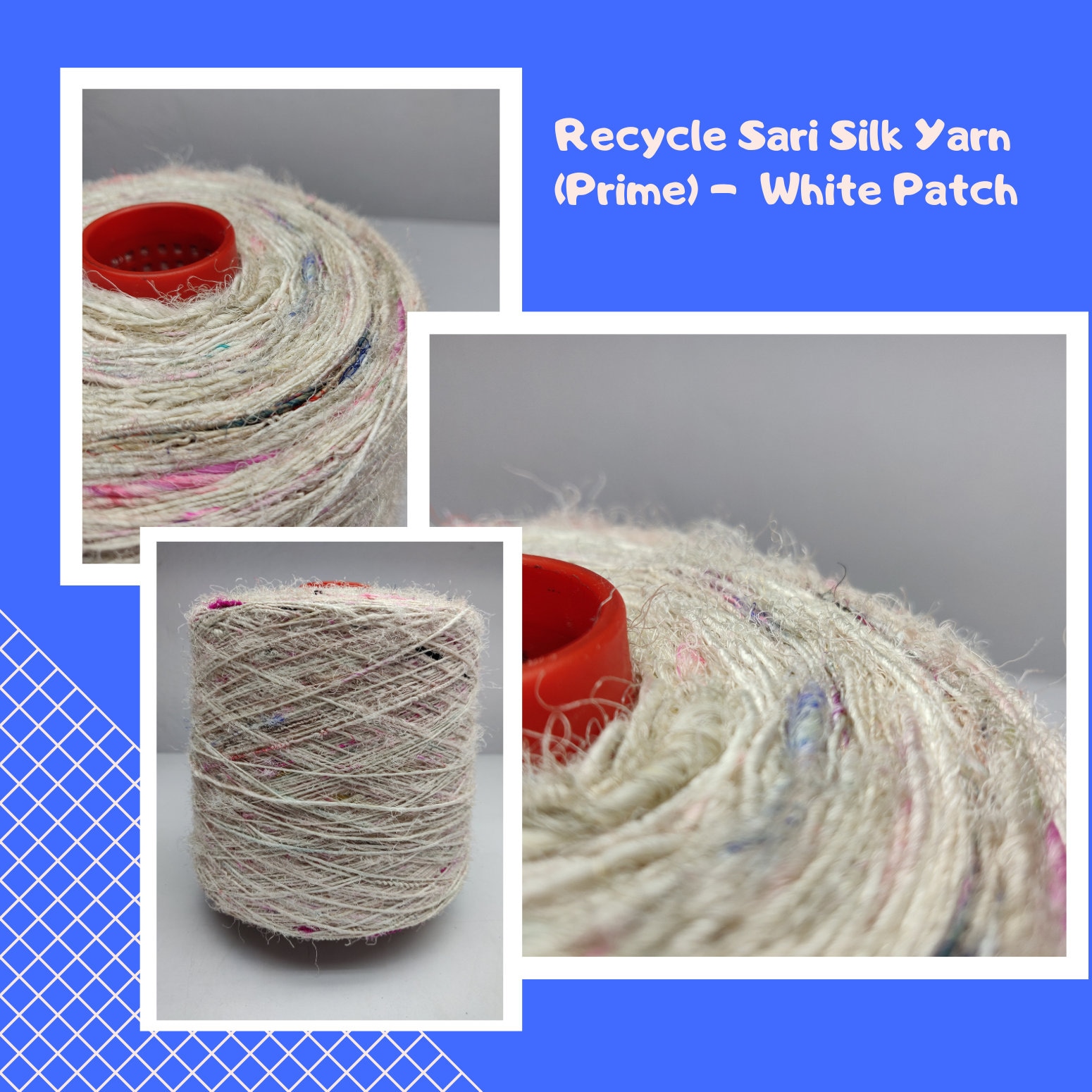 Sari Silk Yarn Prime White Patches Sari Silk Yarn Sari - Etsy