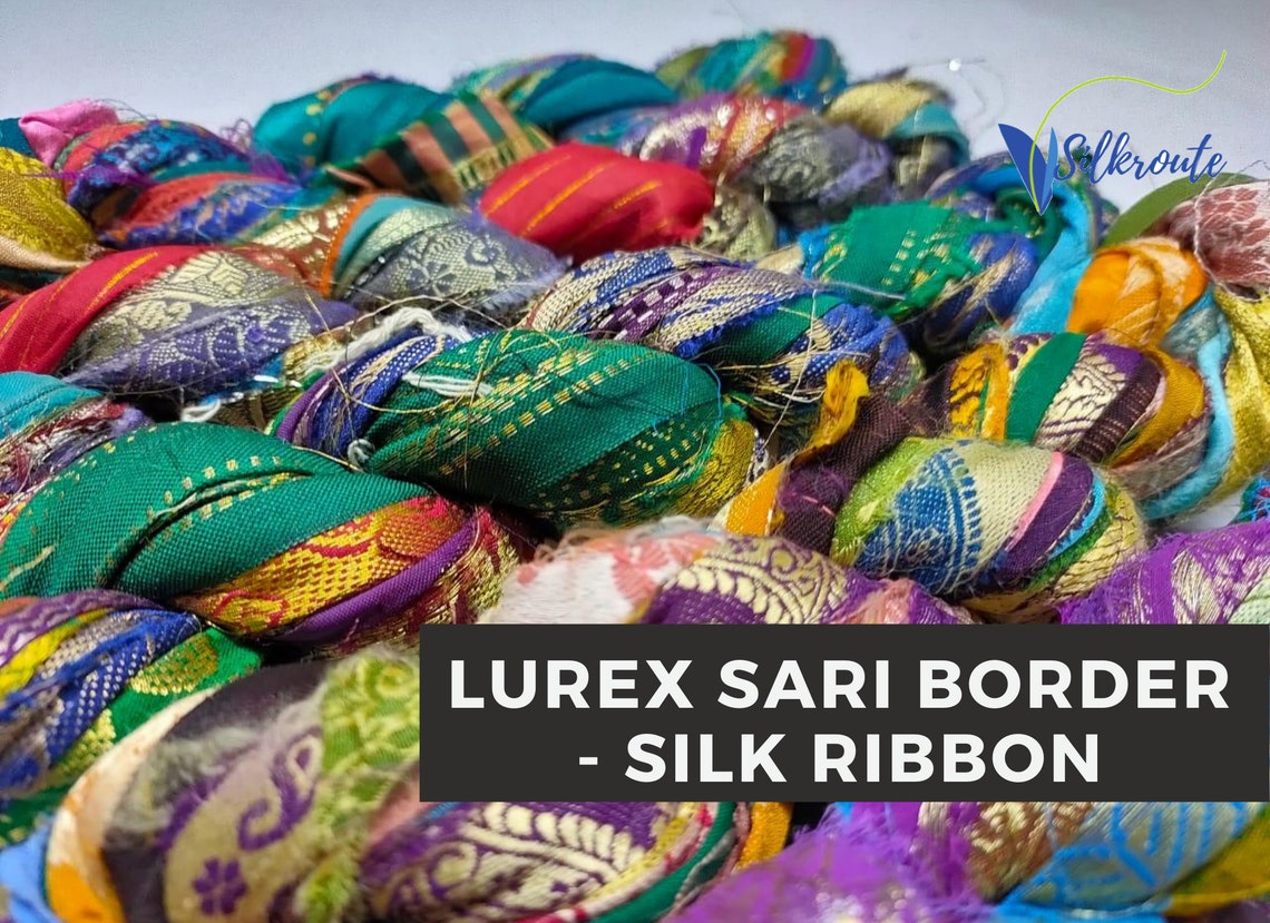 Recycled Sari Silk Borders Sari Border Sari Border Lurex - Etsy