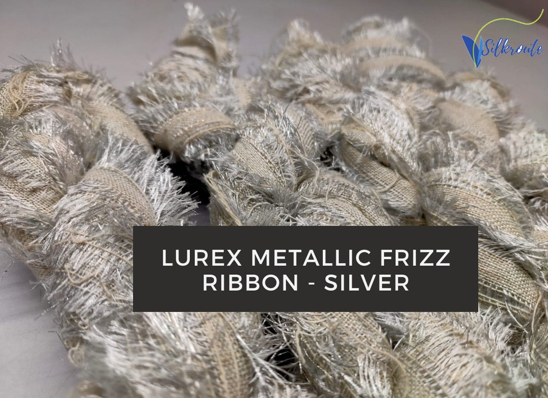 Silver Lurex Metallic Frizz Ribbon: Recycled Cotton, Hand-dyed - Etsy