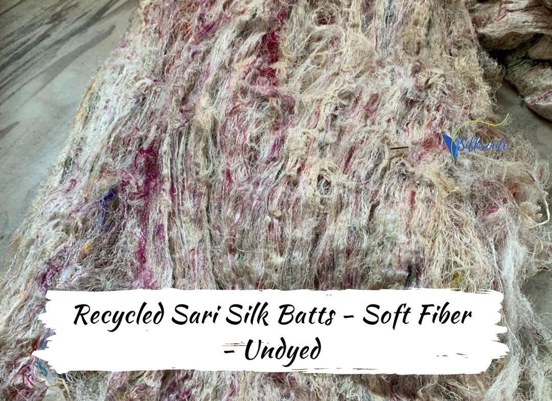 Sari Silk Waste Batts - Undyed | Recycled Silk Waste Batts | Recycled ...