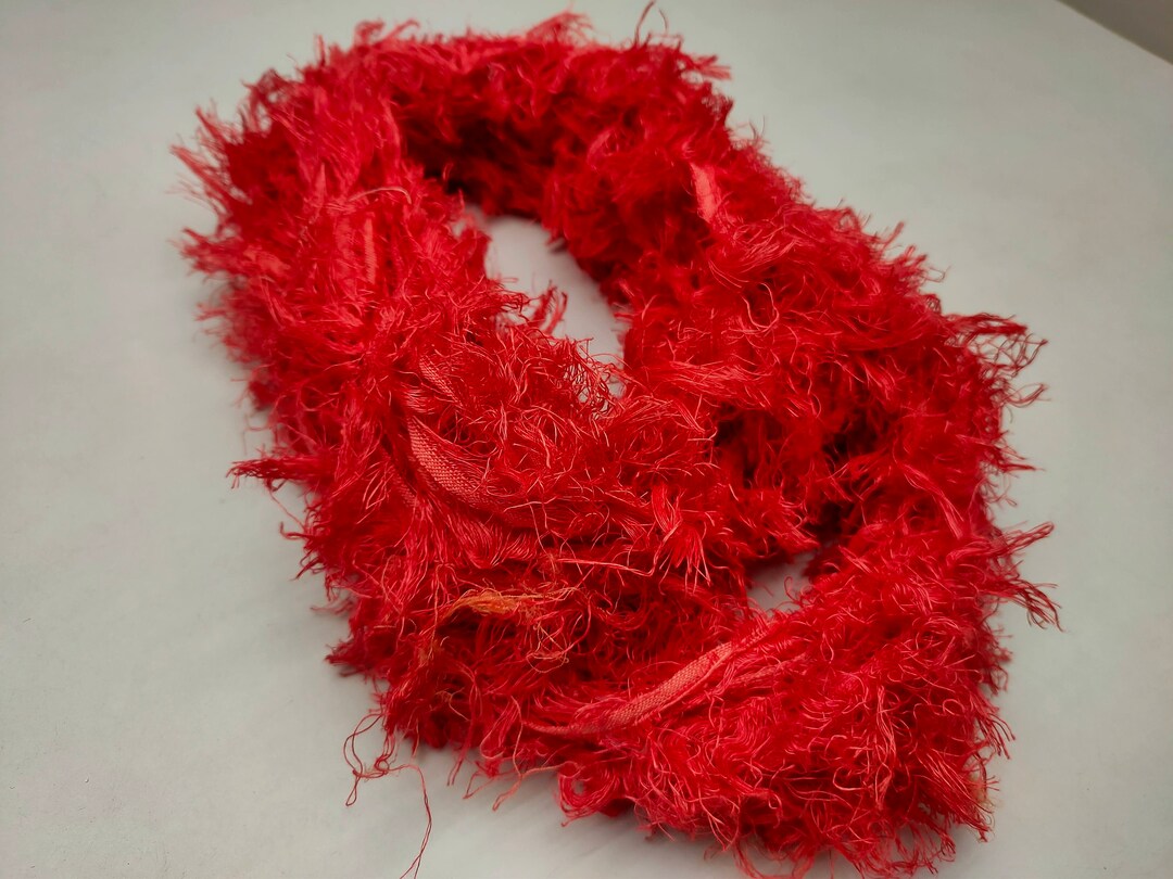 Brick Recycled Linen Frizz Ribbon: Hand-dyed Weaving Yarn - Etsy