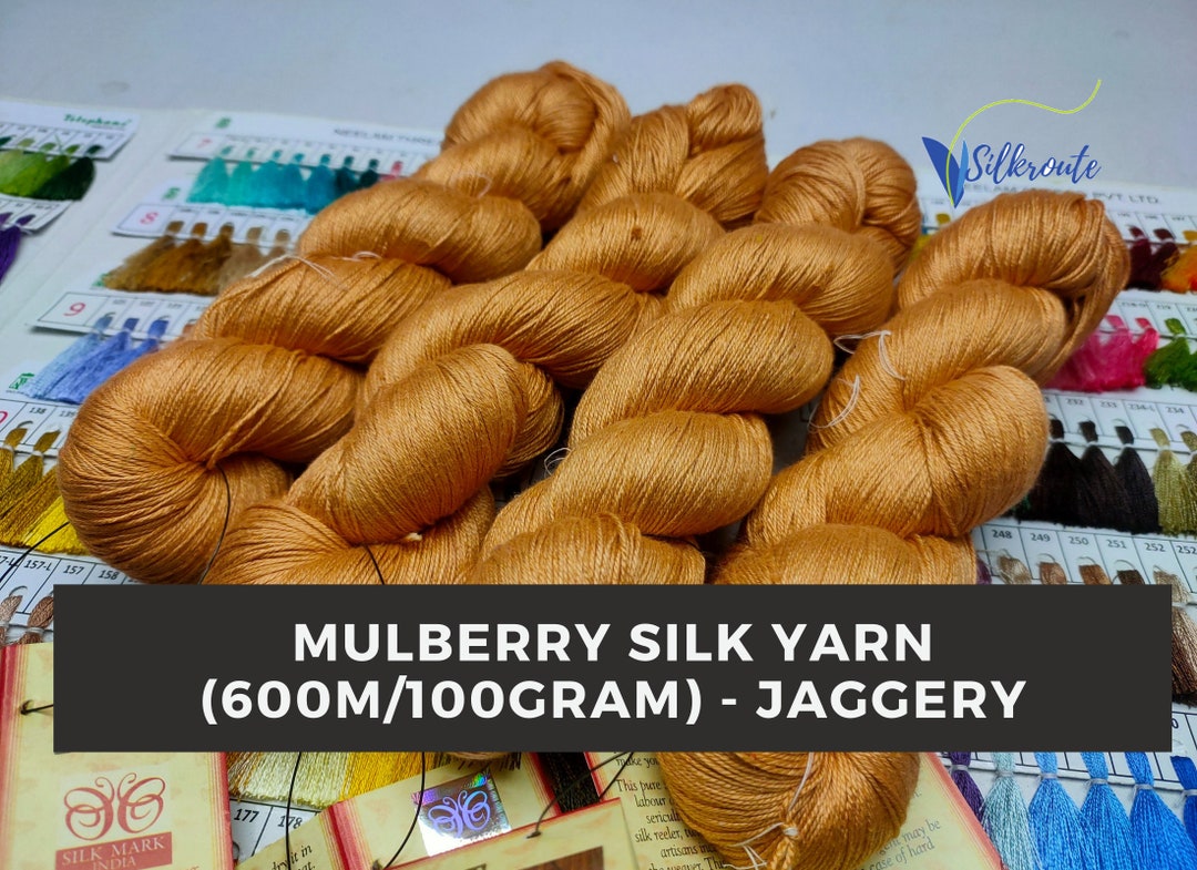 Mulberry Silk Yarn 600M/100 Gram Jaggery Mulberry Silk Yarn Sockweight ...