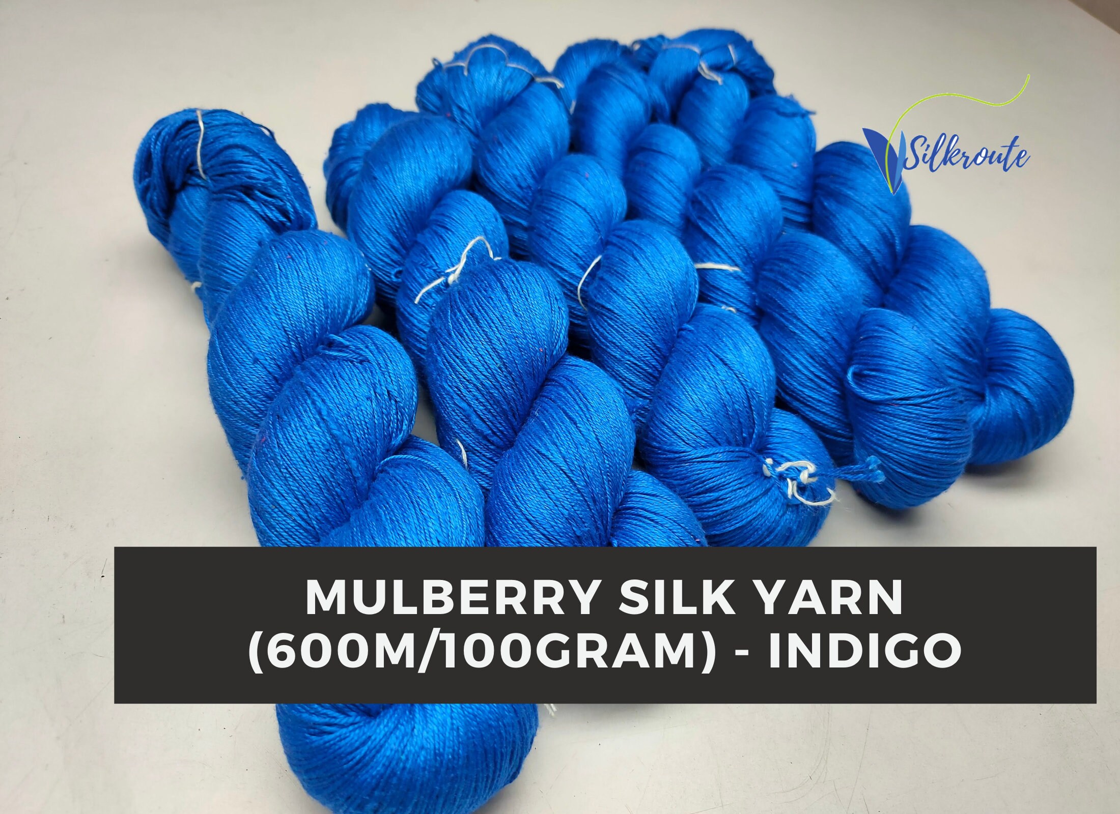 Mulberry Silk Yarn 600M/100 Gram Indigo Sockweight Yarn - Etsy India