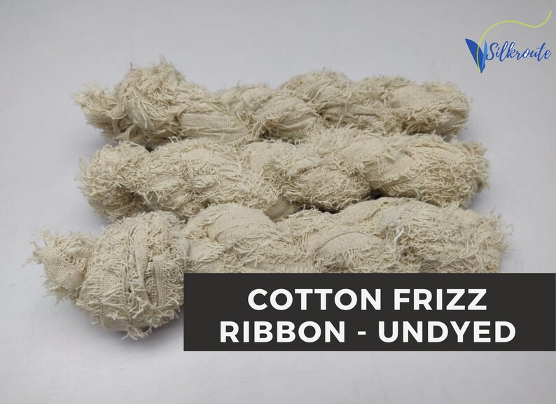 Recycled Cotton Frizz Ribbon Undyed/natural Cotton Frizz - Etsy