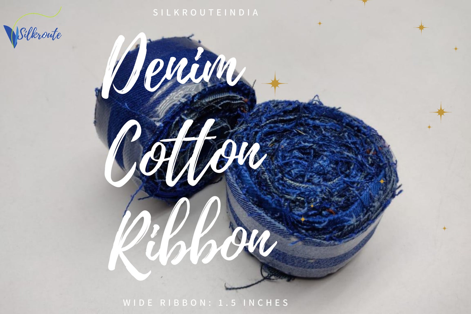 Recycled Cotton Ribbon Denim Ribbon Recycled Denim Ribbon - Etsy