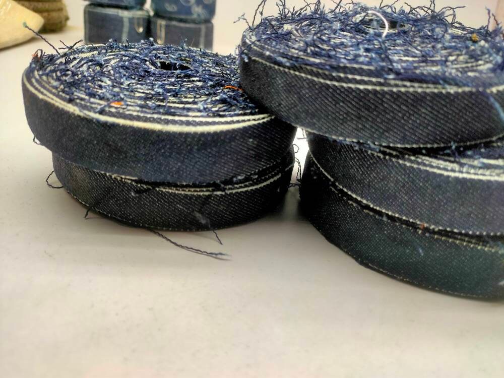 Recycled Denim Ribbon Half Inch Wide Recycled Ribbon - Etsy