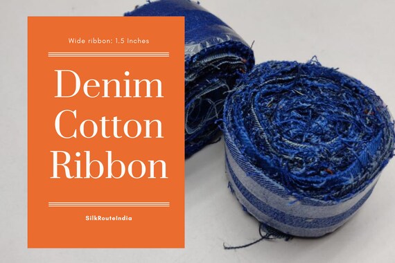 Recycled Cotton Ribbon Denim Ribbon Recycled Denim Ribbon | Etsy