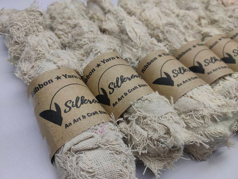Recycled Cotton Frizz Ribbon Undyed/natural Cotton Frizz - Etsy