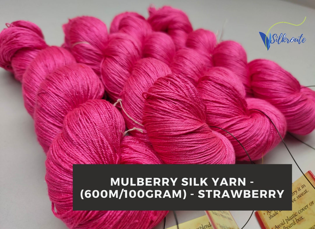 Mulberry Silk Yarn - 600M/100 Gram Strawberry-sr-22-ls, Mulberry Silk ...