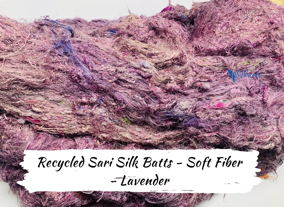 Recycled Sari Silk Waste Batts - Lavender | Recycle Silk Waste Batts ...