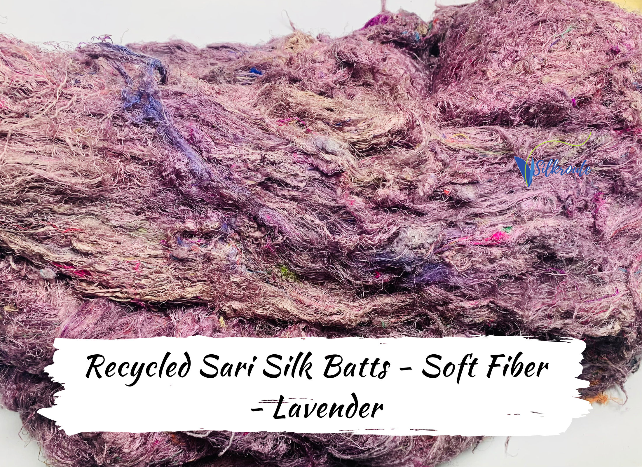 Recycled Sari Silk Waste Batts Lavender Recycle Silk Waste Batts, Silk ...