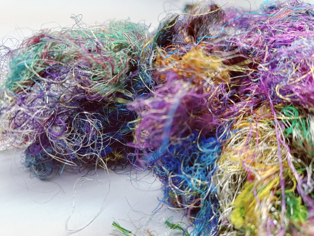 Multicolor Recycled Silk Lurex Fiber: Spinning & Felting Waste - Etsy