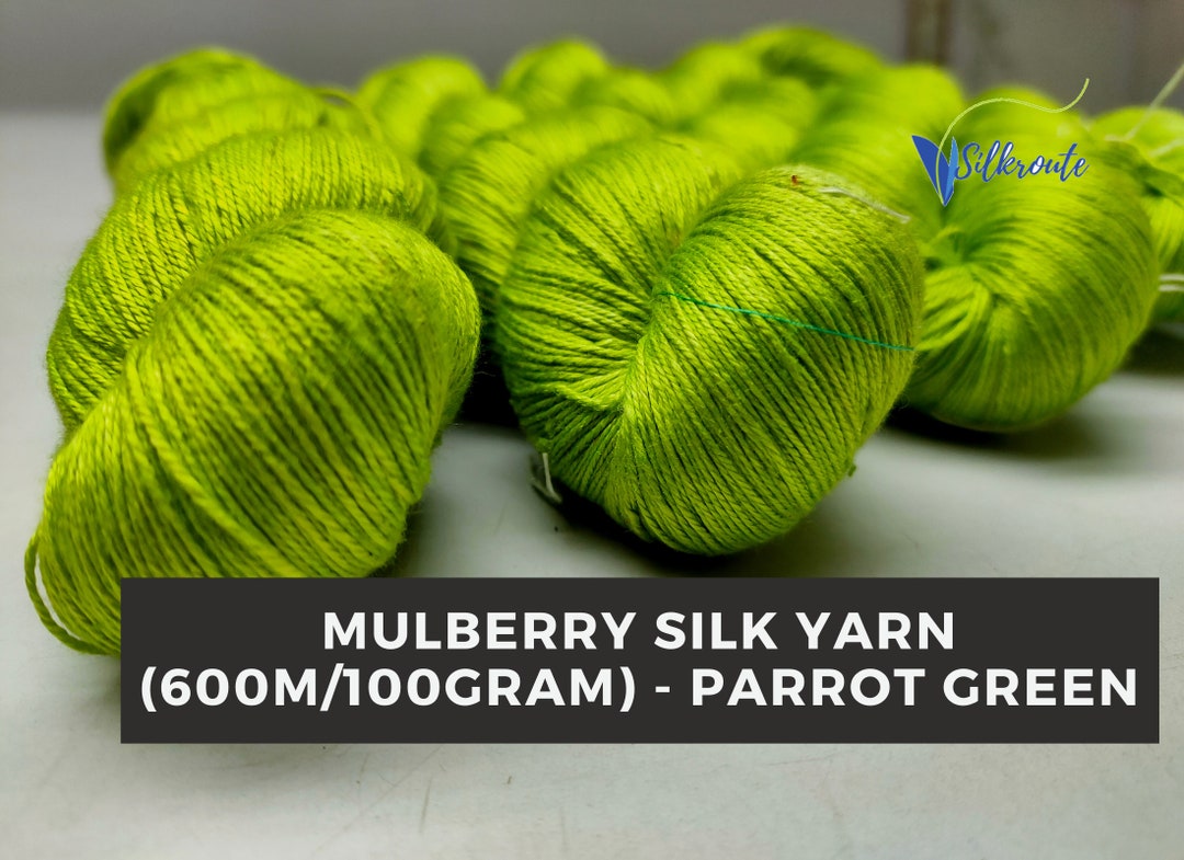 Parrot Green Mulberry Silk Yarn: Super Soft Sock Weight (600m/100g) - Etsy