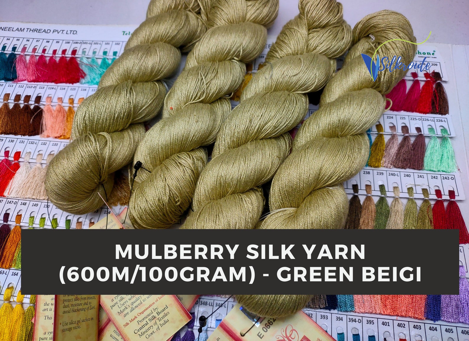 Mulberry Silk Yarn 600M/100 Gram Green Beigi Mulberry Silk Yarn ...