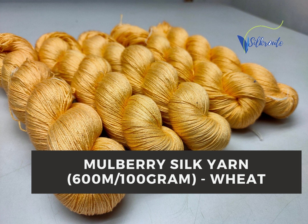 Mulberry Silk Yarn 600M/100 Gram Wheat 197, Mulberry Silk Yarn ...