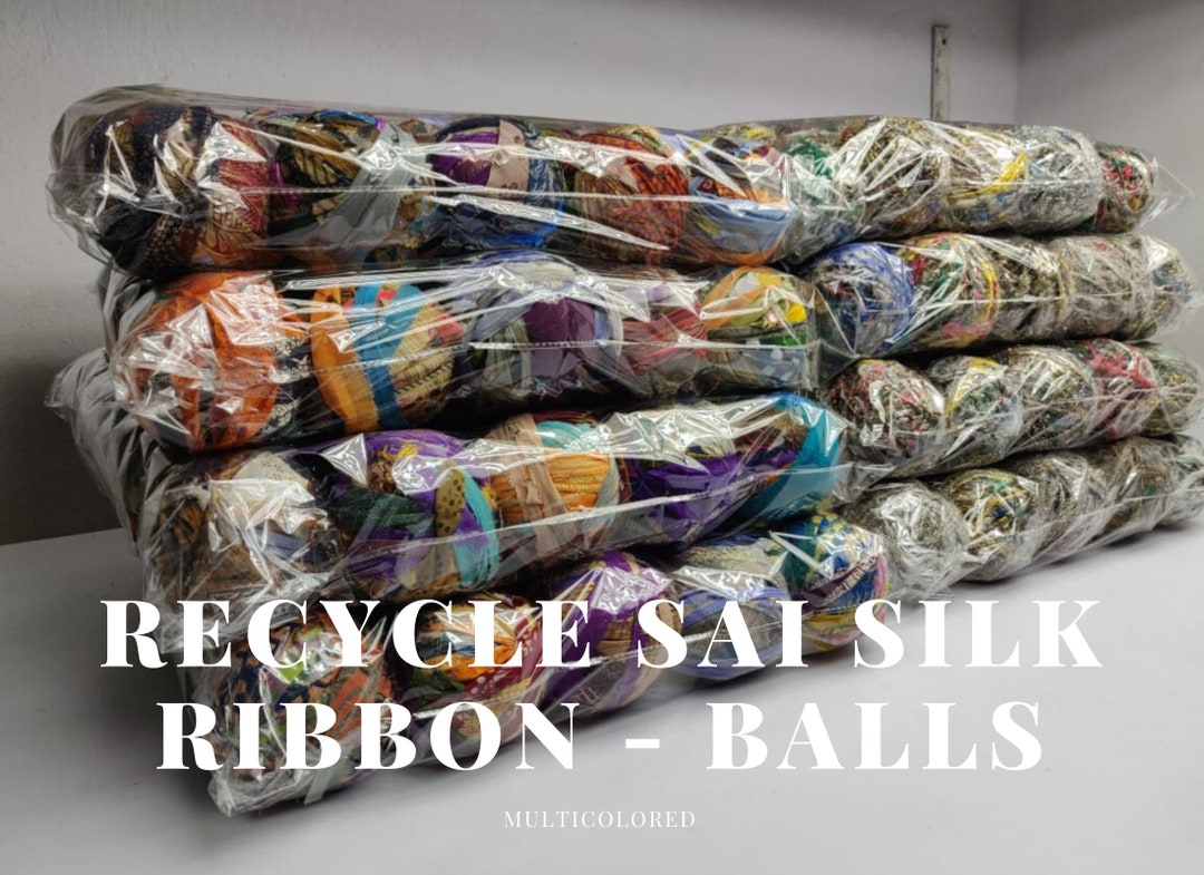 Buy Recycled Sari Silk Ribbon Balls Silk Ribbon Craft Ribbon Balls ...