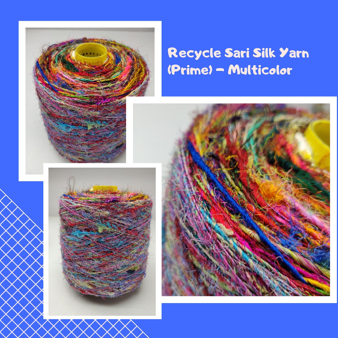 Sari Silk Yarn Prime - Multicolor - Sari Silk Yarn - Recycled Sari Yarn ...