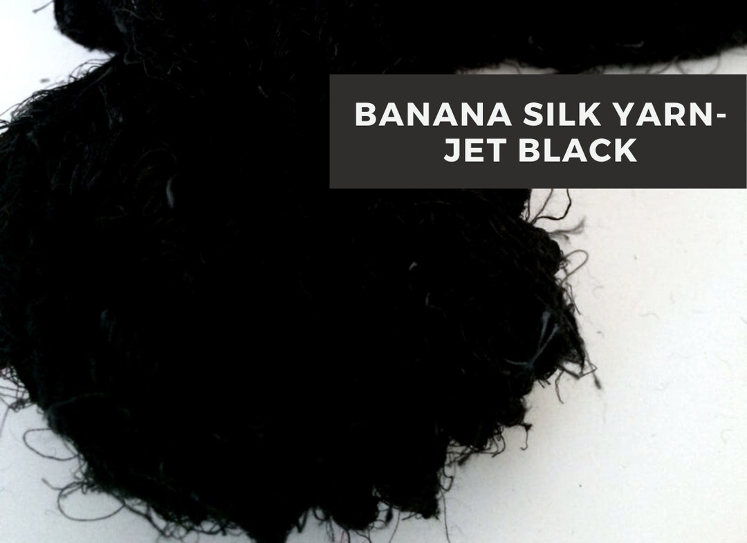Jet Black Banana Fiber Yarn: Handcrafted Vegan Yarn - Etsy