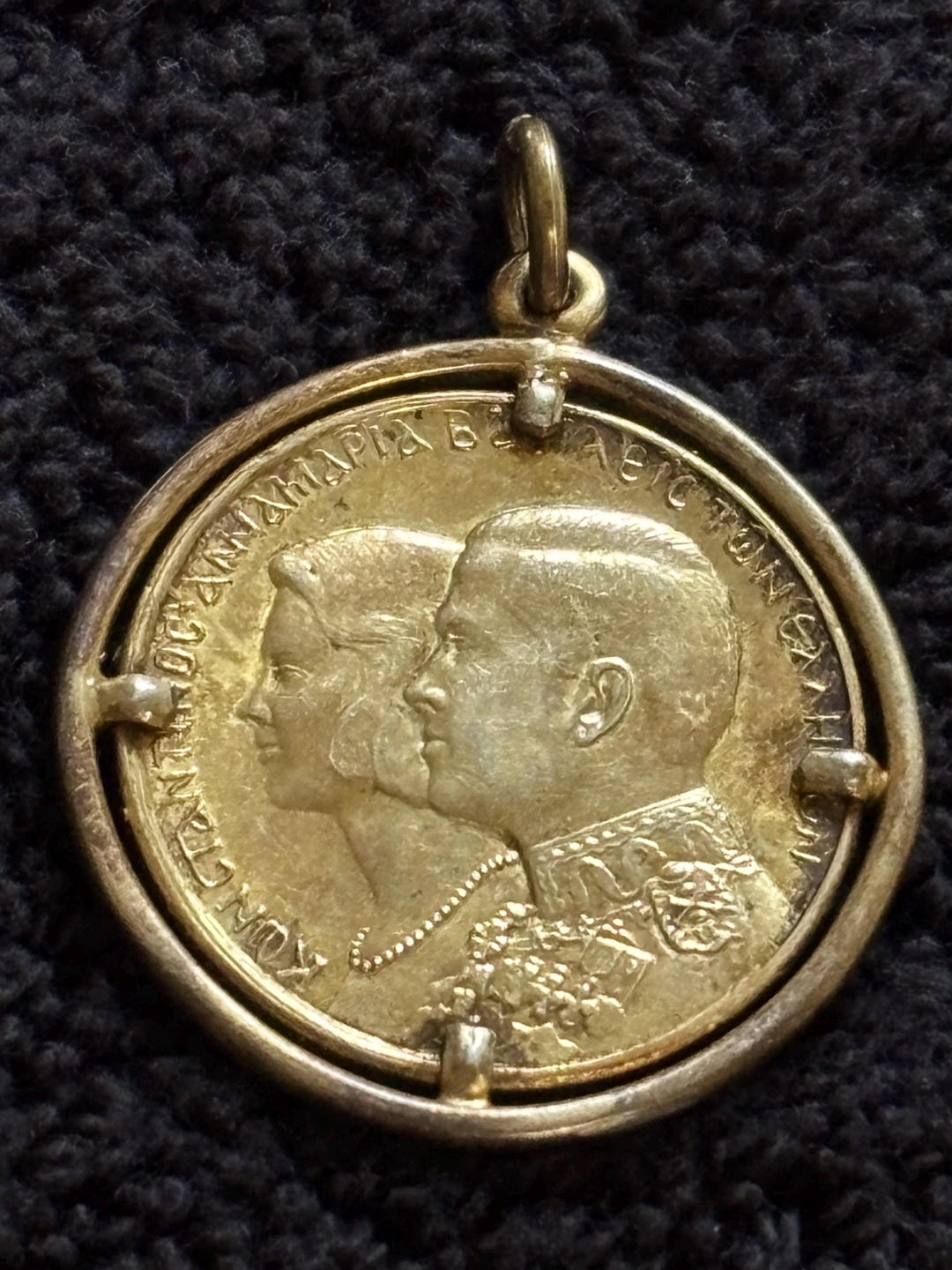 1964 Greece 30 Drachmai Gold Plated Silver (83.5%)coin Pendant-33mm/1.3 ...
