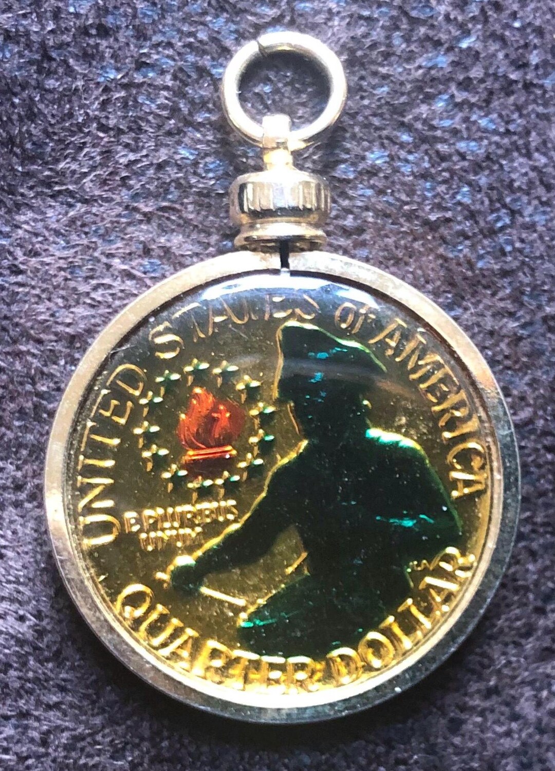 1776-1976 USA BICENTENNIAL Colorized Quarter Dollar Coin Pendant - Etsy