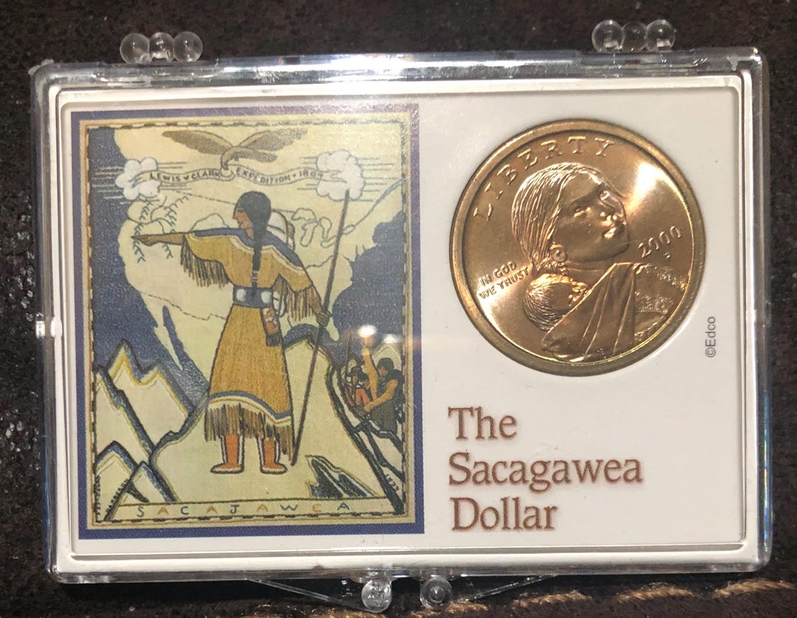 2000P USA SACAGAWEA “toned” UNCIRCULATED Dollar Coin With Holder and ...