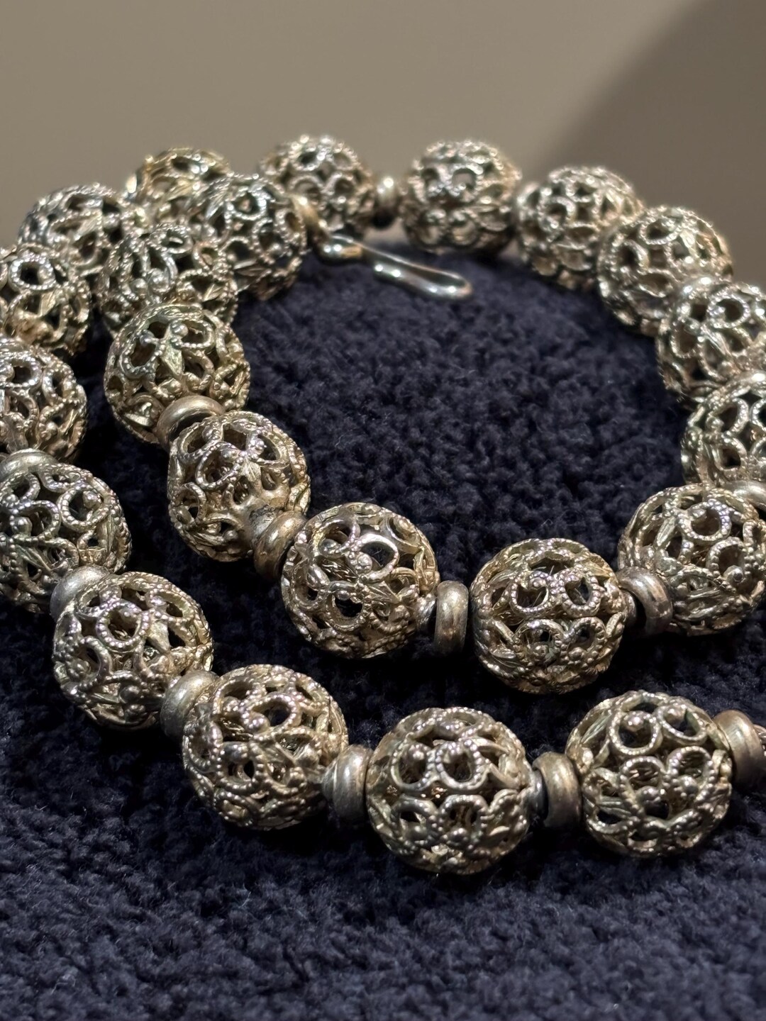 Vintage Napier Gold-tone Filigree Bead Necklace - Etsy