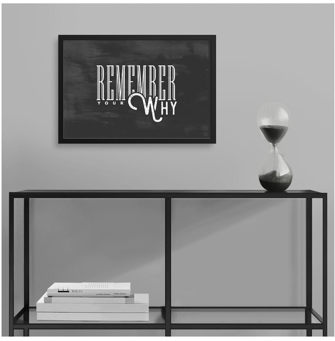 Remember Your Why - Inspirational Digital Framed Artwork, College Home ...